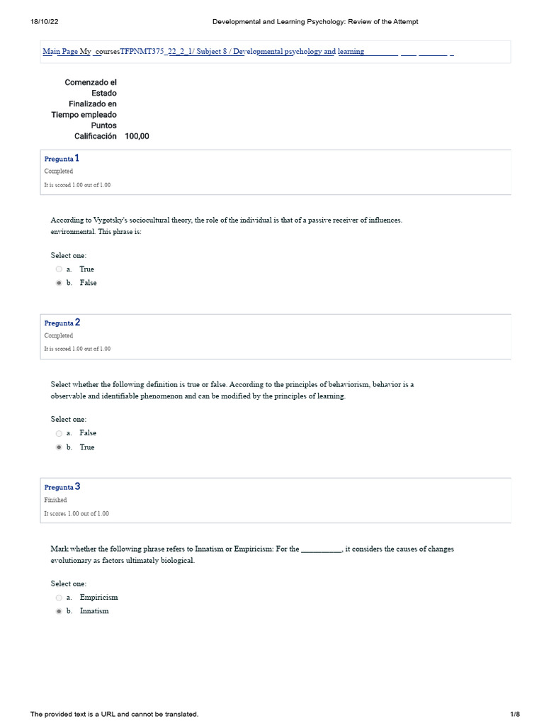 Developmental and Learning Psychology - Review of Attempt 1 | PDF ...
