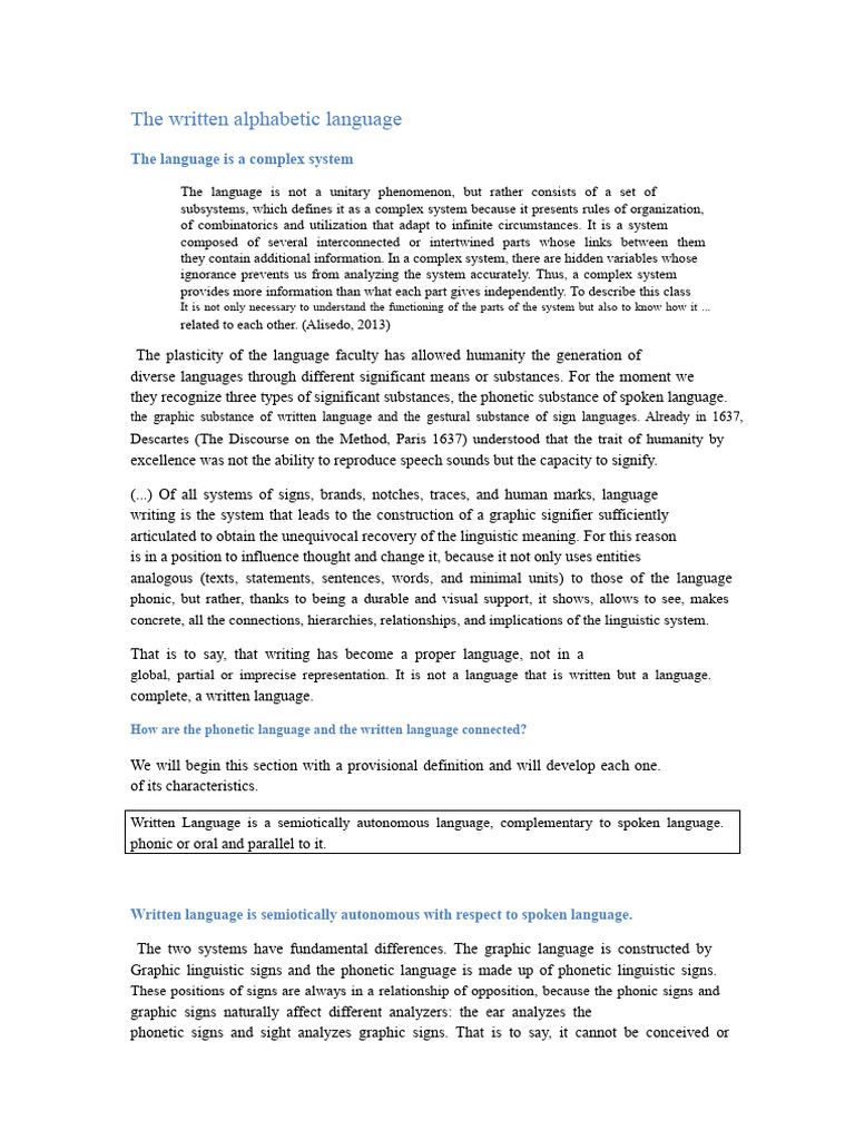 The Alphabetic Written Language Alisedo | PDF | Phoneme | Syllable