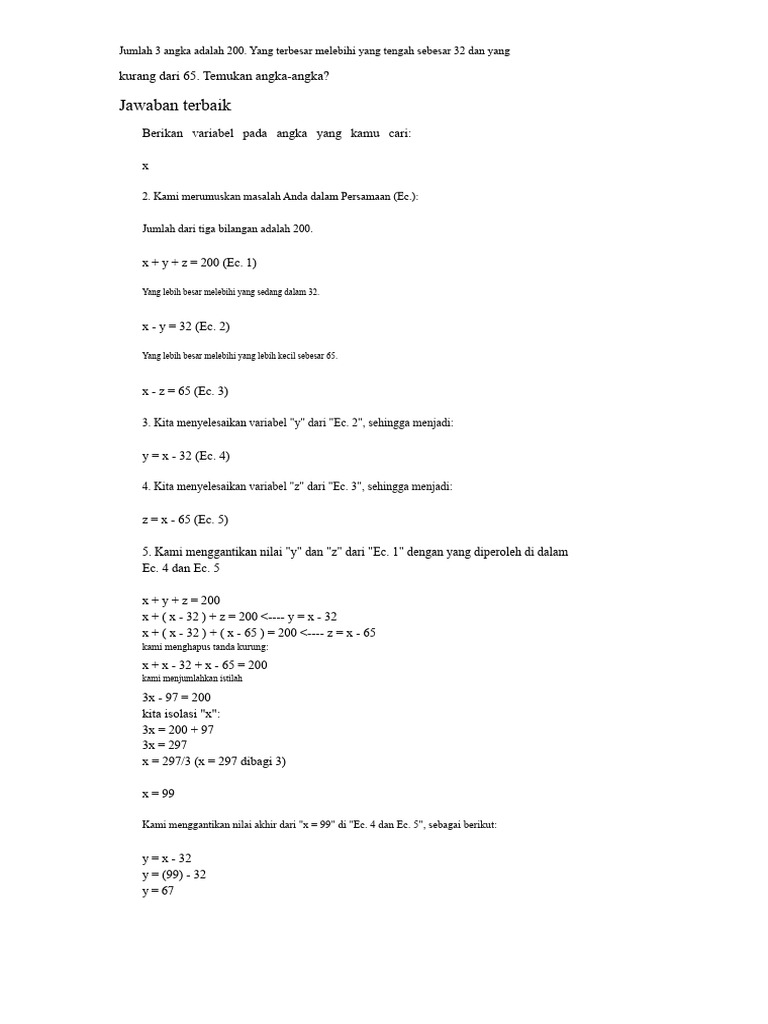 Prob. Jumlah Dari 3 Angka 200 | PDF