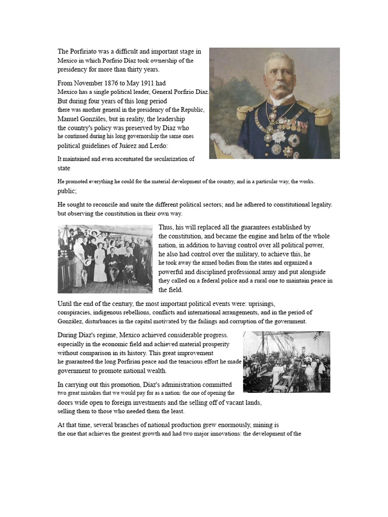 Overview of the Porfirio Díaz Era | PDF | Mexico | Economies
