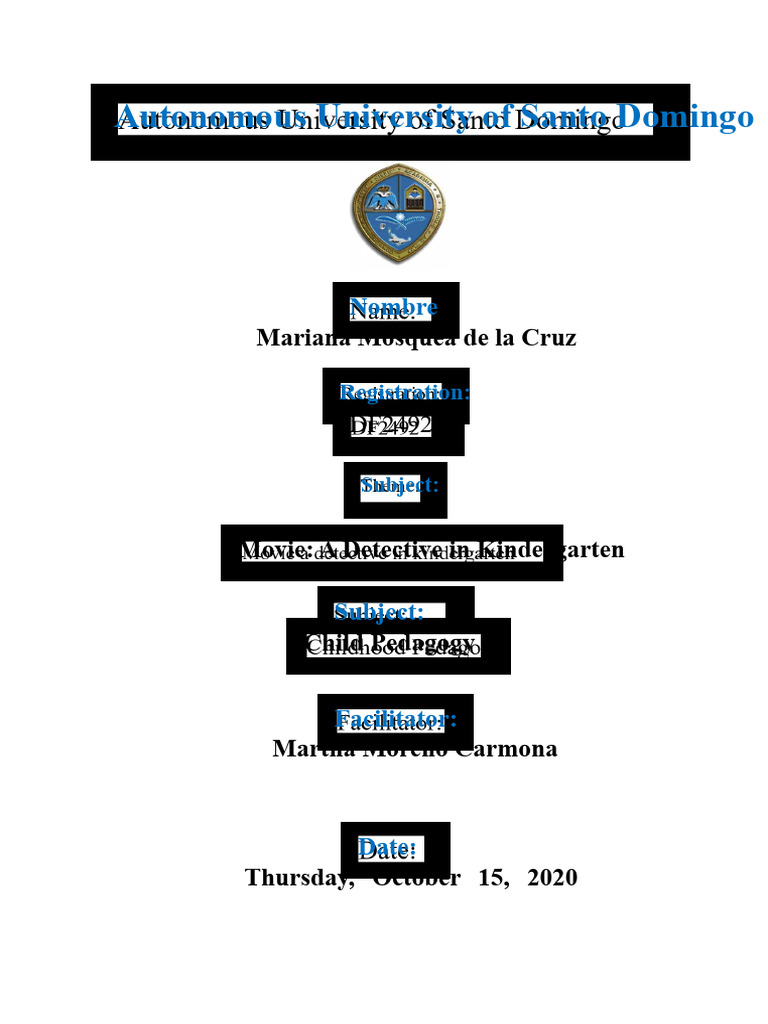 Movie A Detective in Kindergarten | PDF