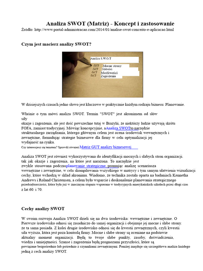 Analiza SWOT | PDF