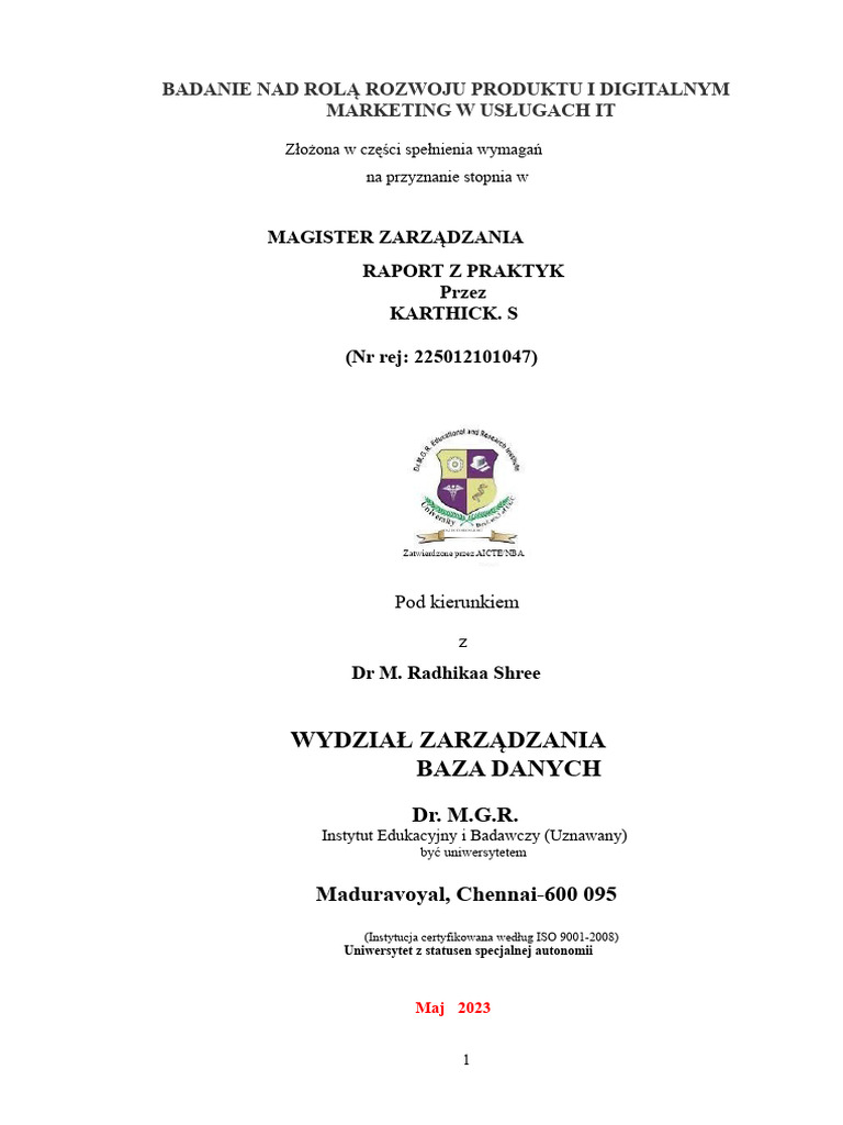 Raport Z Projektu | PDF