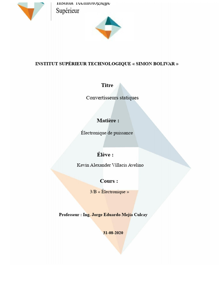 Guide des Convertisseurs Statique Électriques | PDF | Courant continu ...