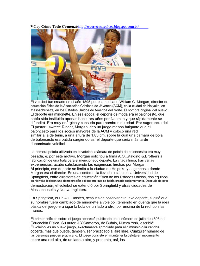 Voleibol Cómo Todo Comenzó | PDF | Vóleibol | Juegos de habilidad física