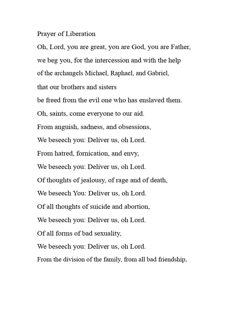 Powerful Prayers for Liberation and Healing | PDF | Devil | Jesus