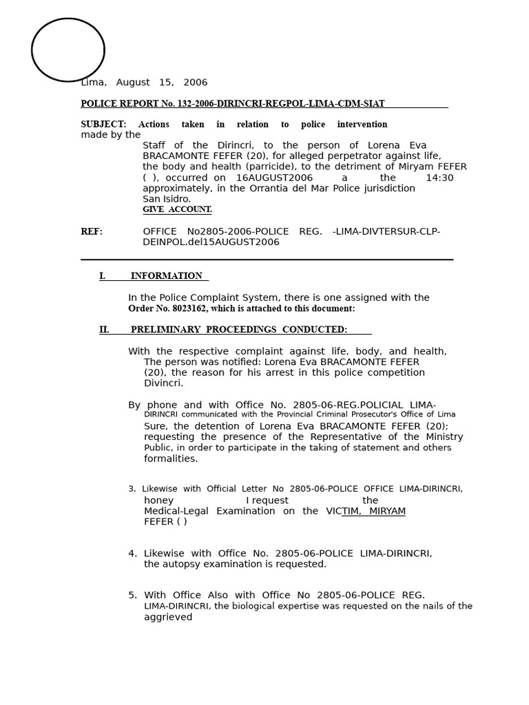 Police Report | PDF | Police | Complaint
