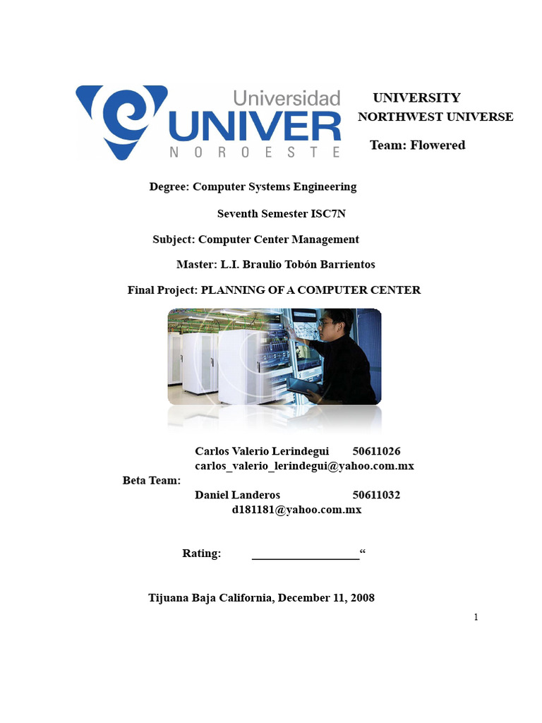 Planning of A Computer Center | PDF | Power Inverter | Computer Security