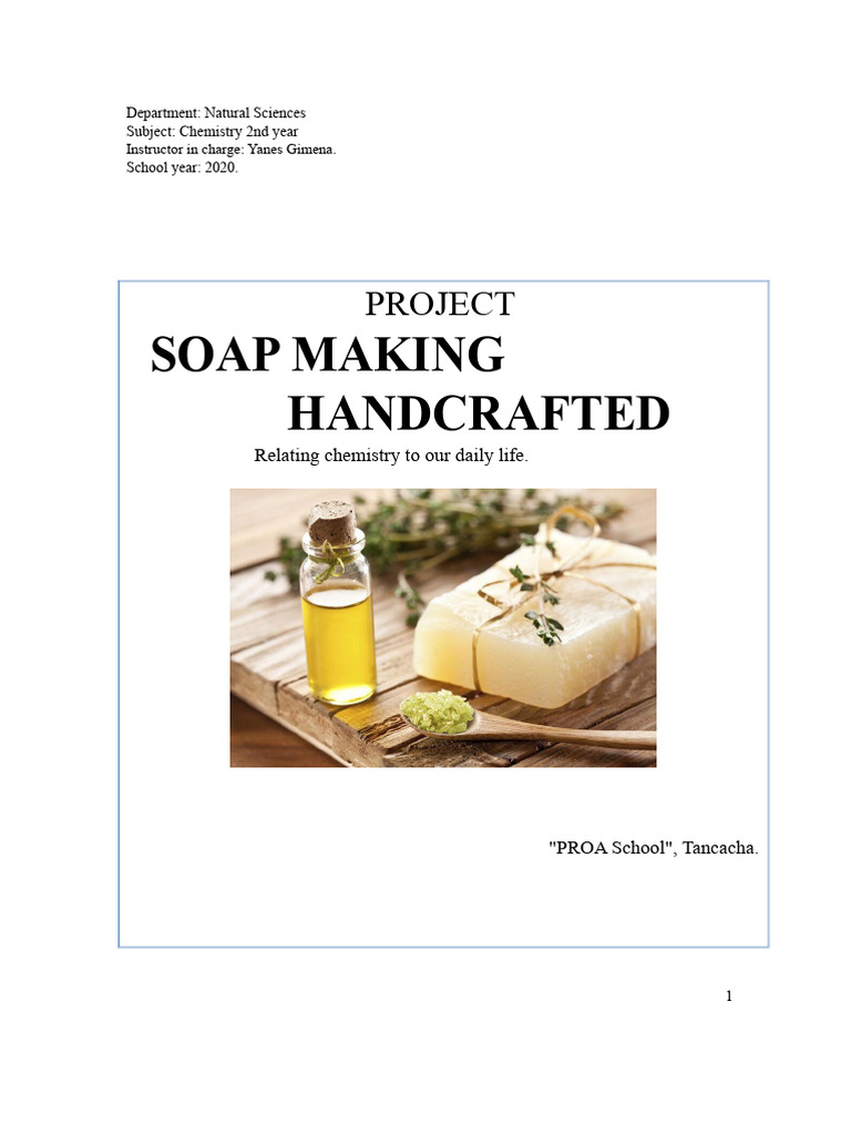 Homemade Soap Project in Chemistry | PDF | Soap | Chemistry