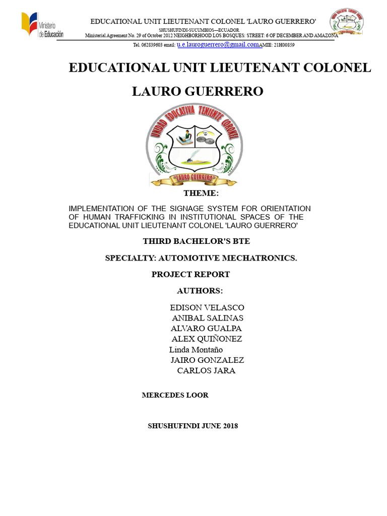 Educational Unit Lieutenant Colonel Lauro Guerrero: Theme | PDF ...