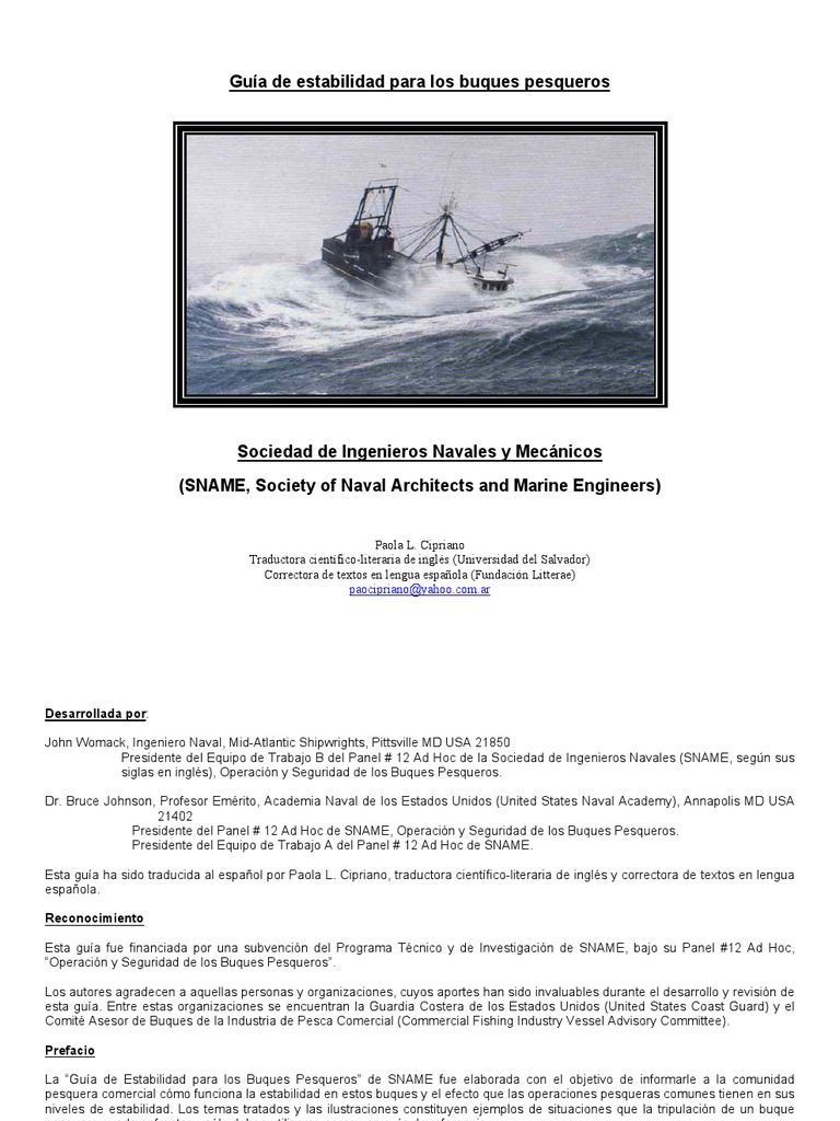 Estabilidad en Buques Pesqueros: Guía Esencial | PDF | Tanques | Transporte de agua