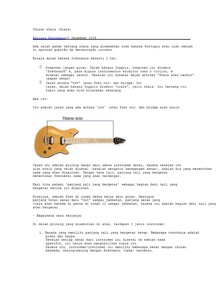 Ukuran Skala Gitar dan Pengaruhnya | PDF