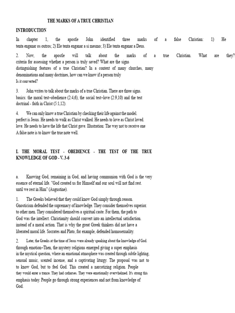 Marks of a True Christian Explained | PDF | Jesus | God