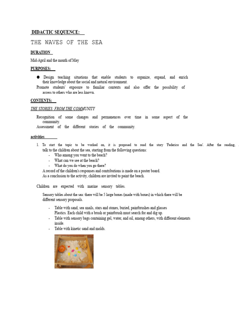DIDACTIC SEQUENCE The Waves of The Sea | PDF | Sea | Water
