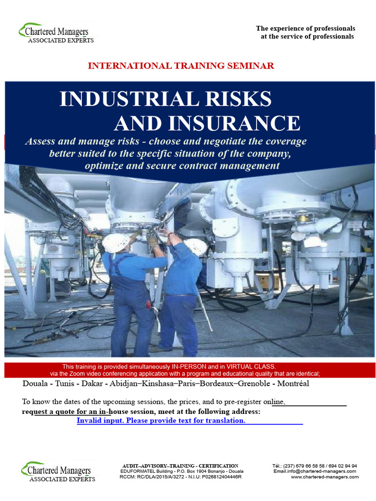 Industrial Risks and Insurances | PDF | Insurance | Risk
