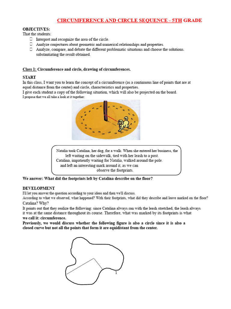Circumference and Circle Sequence 5th Grade | PDF | Circle | Radius