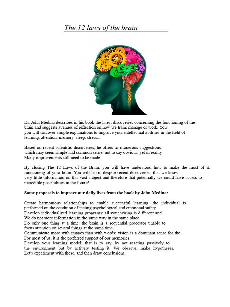 The 12 Laws of The Brain | PDF | Memory | Learning