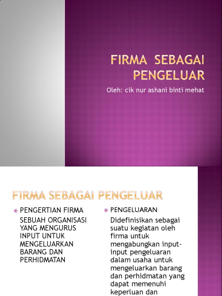 Firma Sebagai Pengeluar | PDF