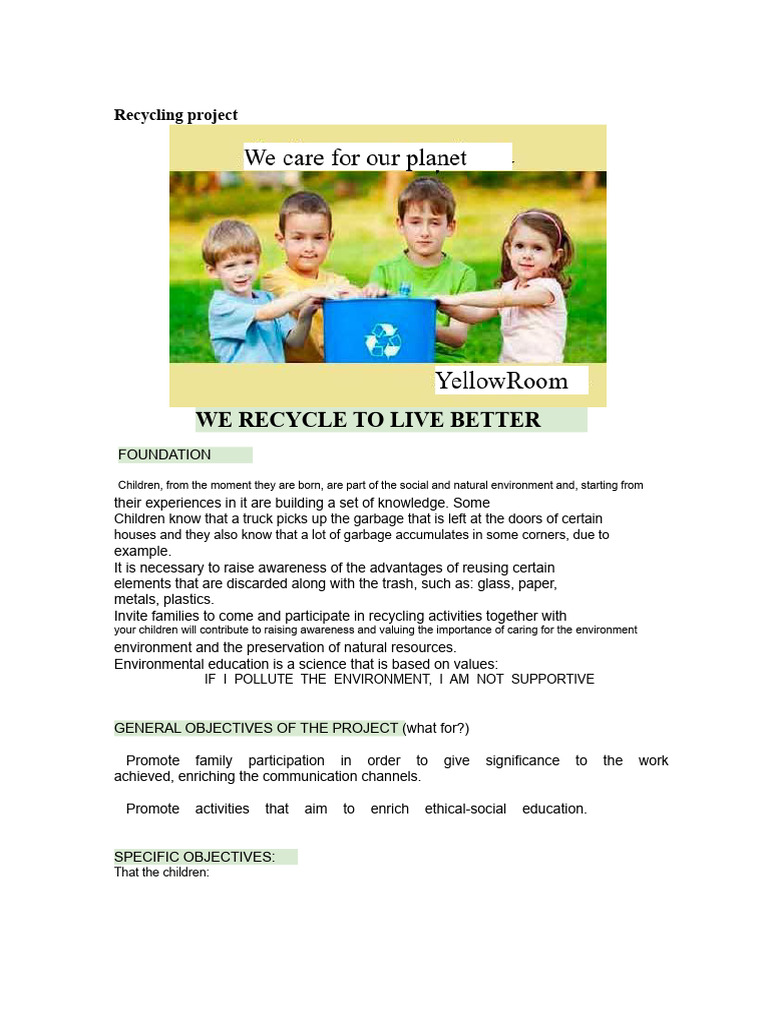 Recycling Project | PDF | Recycling | Waste
