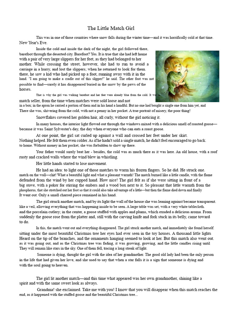 The Little Match Girl by Hans Christian Andersen | PDF | Folklore