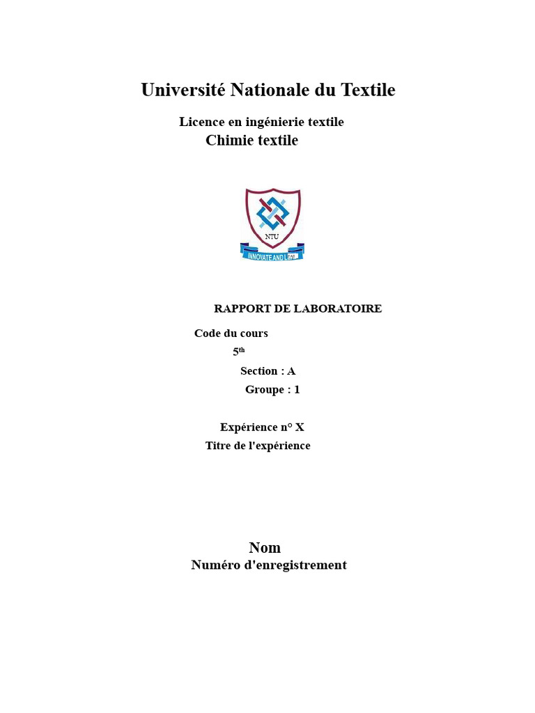 Modèle de Rapport de Laboratoire | PDF | Expérience | Théorie