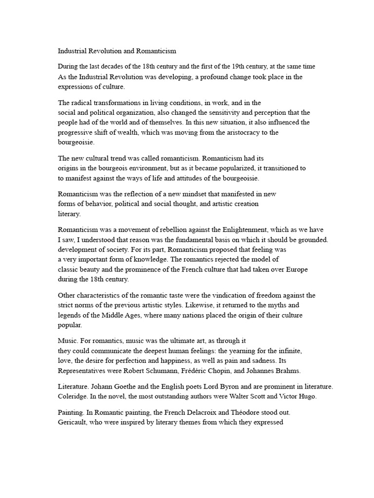 Impact of Industrial Revolution on Romanticism | PDF | Romanticism ...