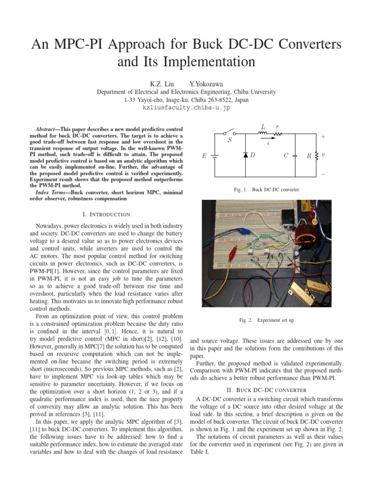 An MPC-PI Approach For Buck DC-DC Converters and Its Implementation ...
