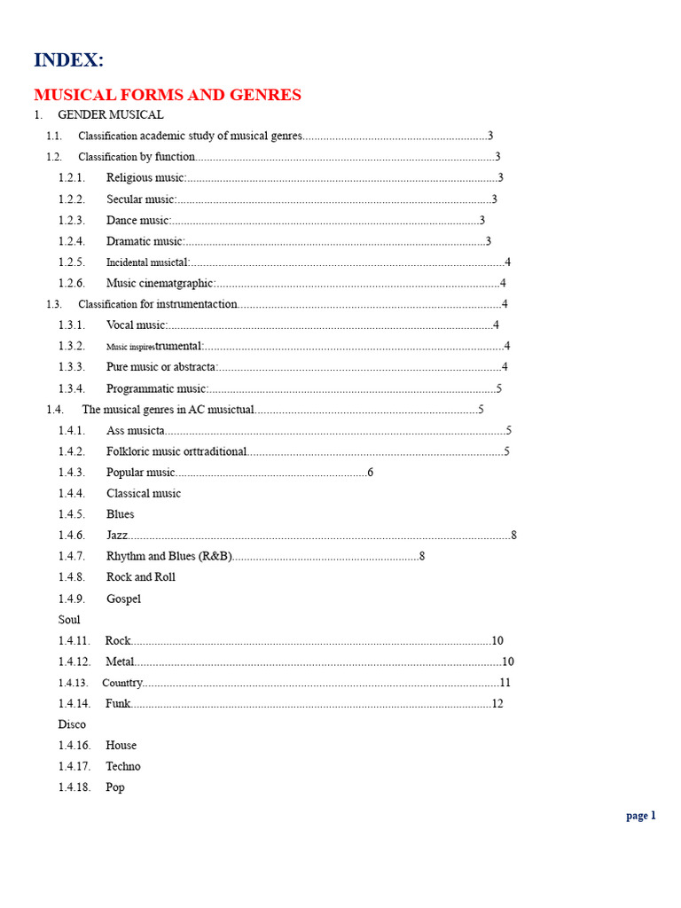 Musical Genres and Forms Explained | PDF | Rock Music | Reggae