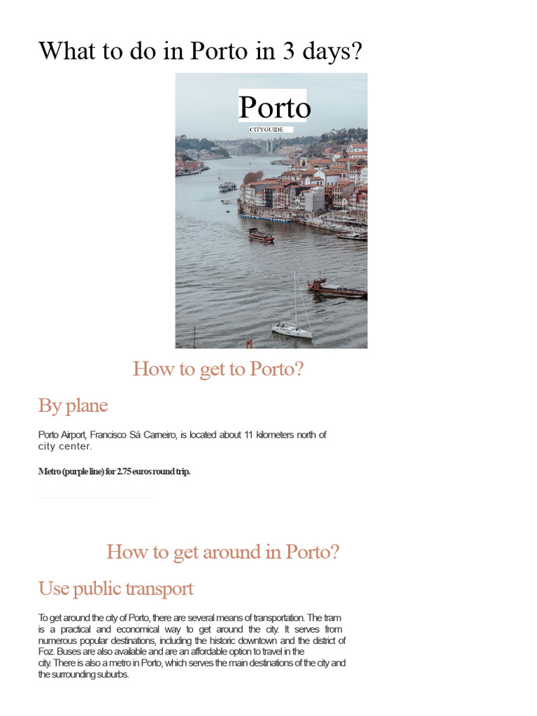 3-Day Porto Itinerary Guide | PDF | Porto