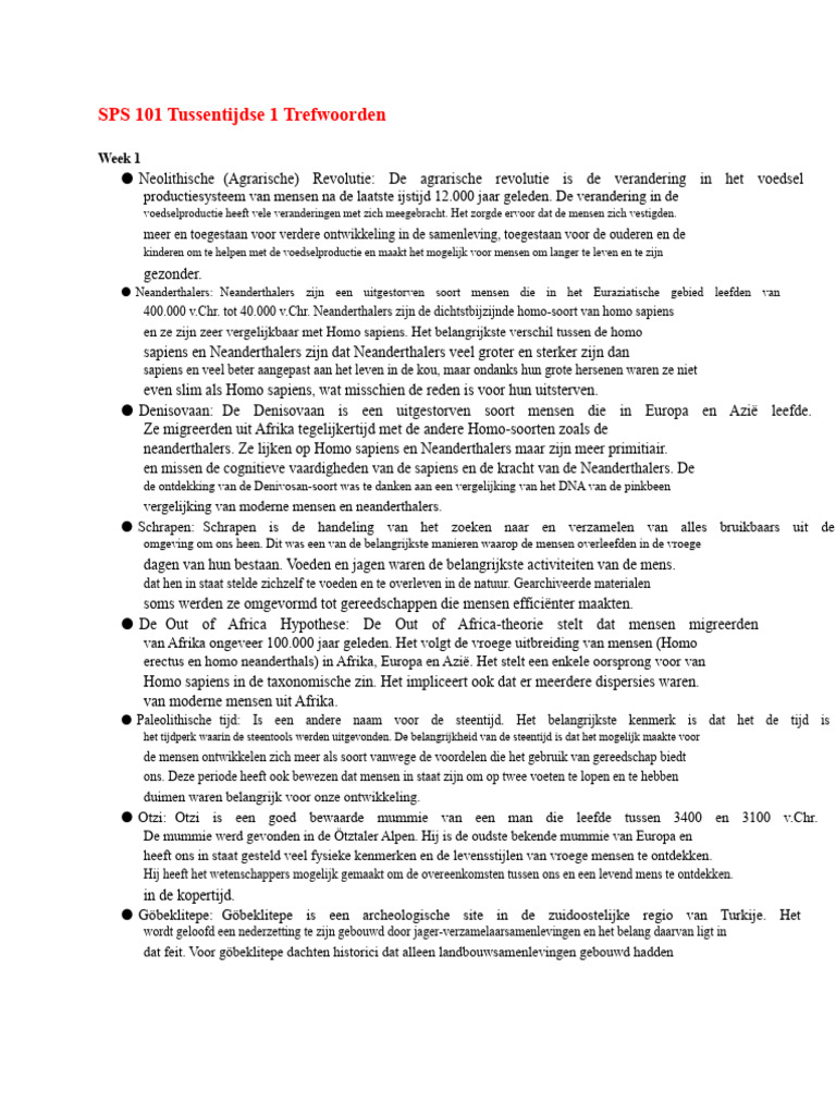 SPS 101 Midterm 1 Trefwoorden | PDF