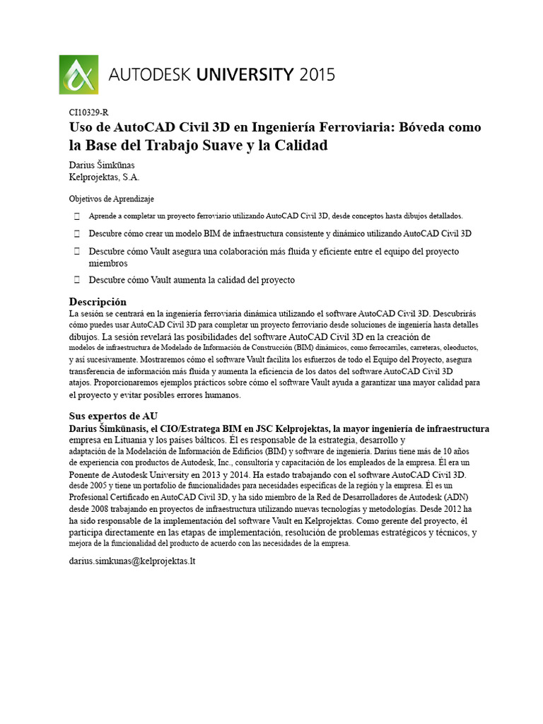 Entregar Utilizando Rieles Ferroviarios Civil 3 | PDF | Cad automático ...