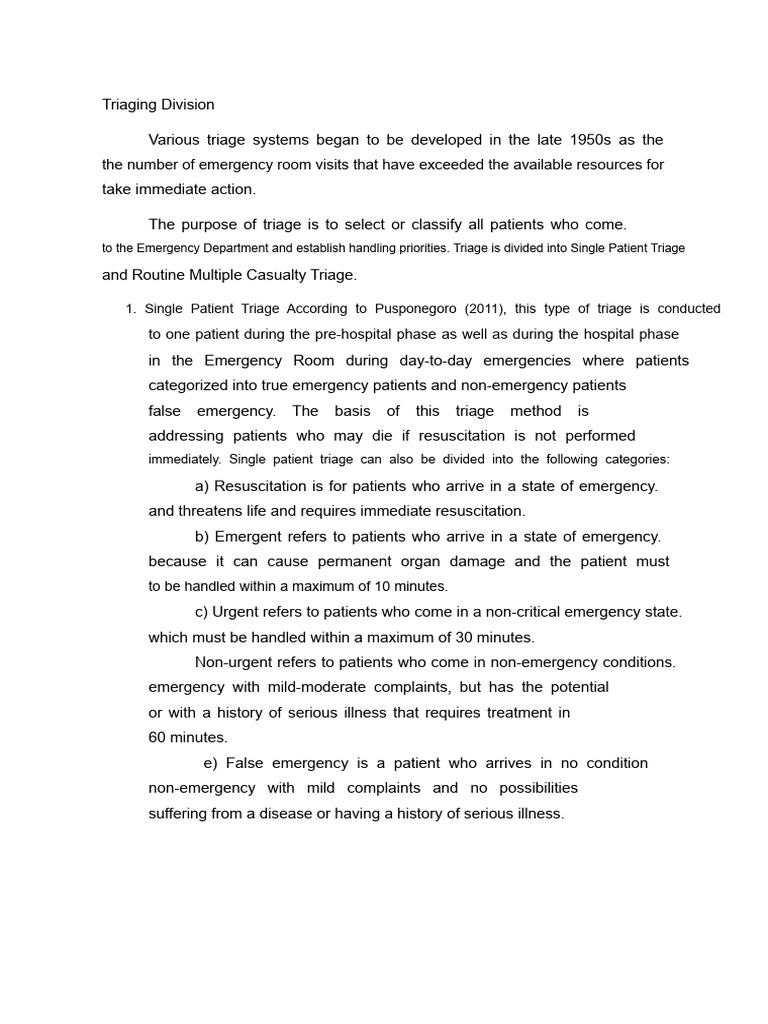 Emergency Triage Systems Explained | PDF | Emergency Department | Emergency