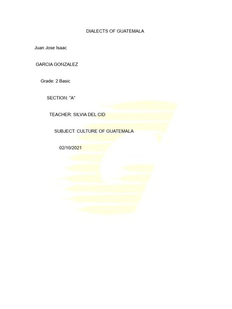 Dialects of Guatemala | PDF