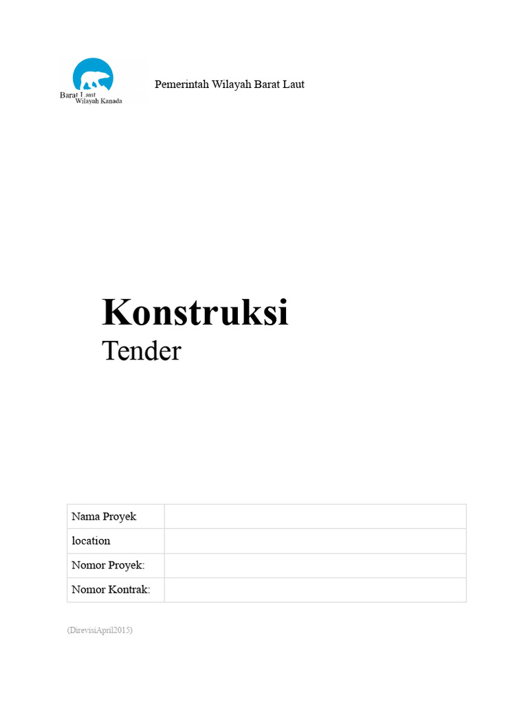 Dokumen Tender Konstruksi | PDF