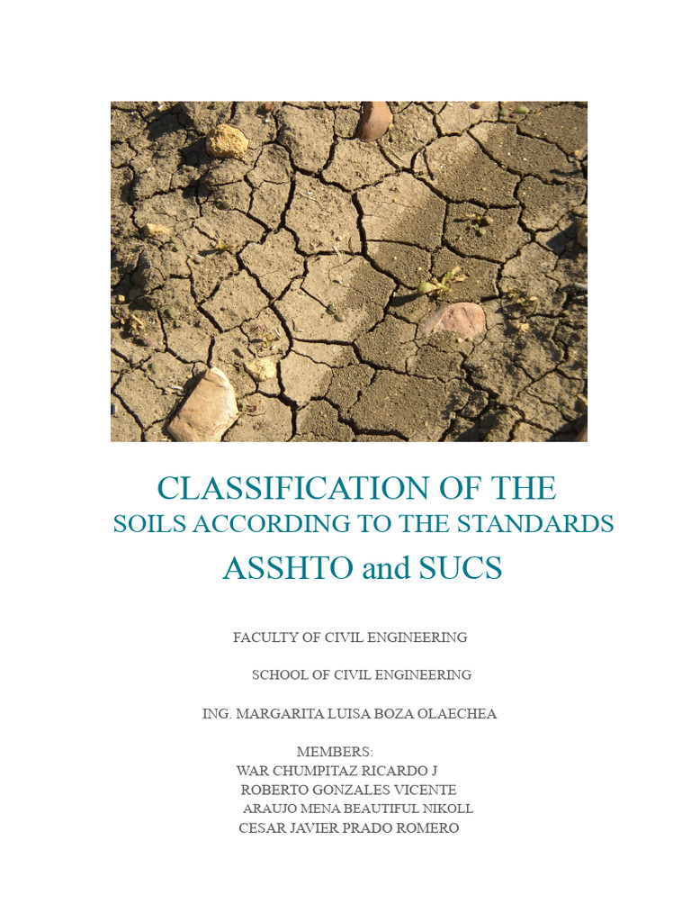 Classification of Soils According To Asshto and Sucs Standards | PDF ...