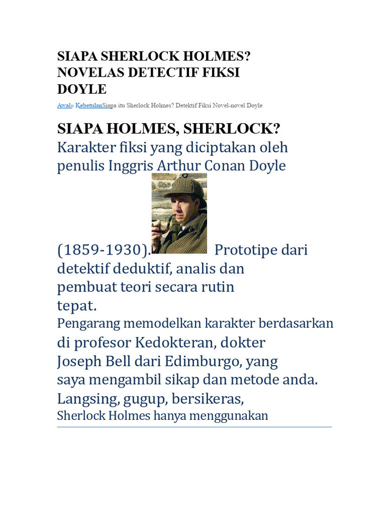Siapa Sherlock Holmes | PDF