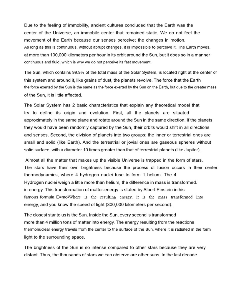 An Expanding Universe Summary | PDF | Stars | Sun