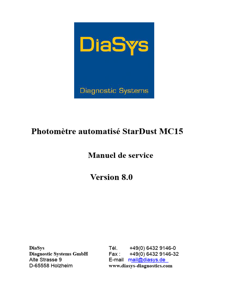 StarDust MC15 - Manuel de Service - Version 8 - 20120618 | PDF | Filtre ...