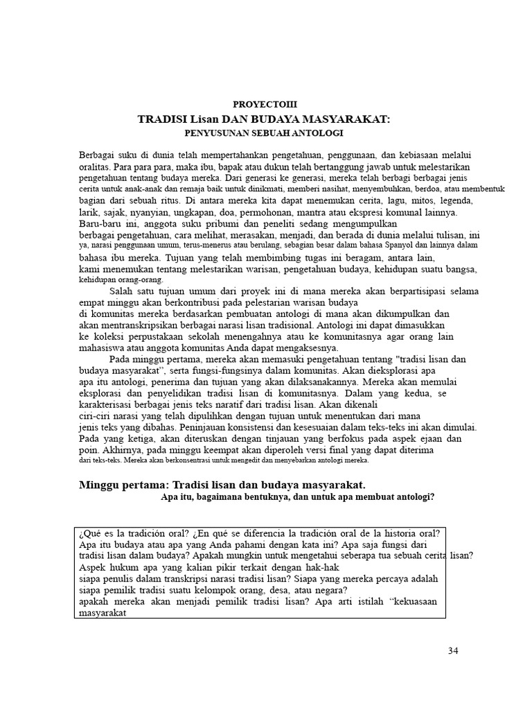 Pelestarian Tradisi Lisan dalam Antologi | PDF