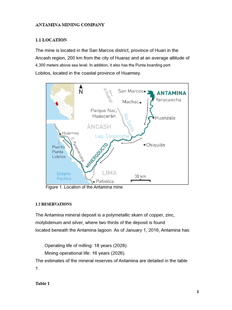 Antamina Mining Company Overview | PDF | Logistics | Warehouse