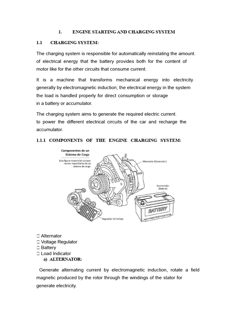 Engine Starting and Charging System | PDF | Electric Motor | Internal ...