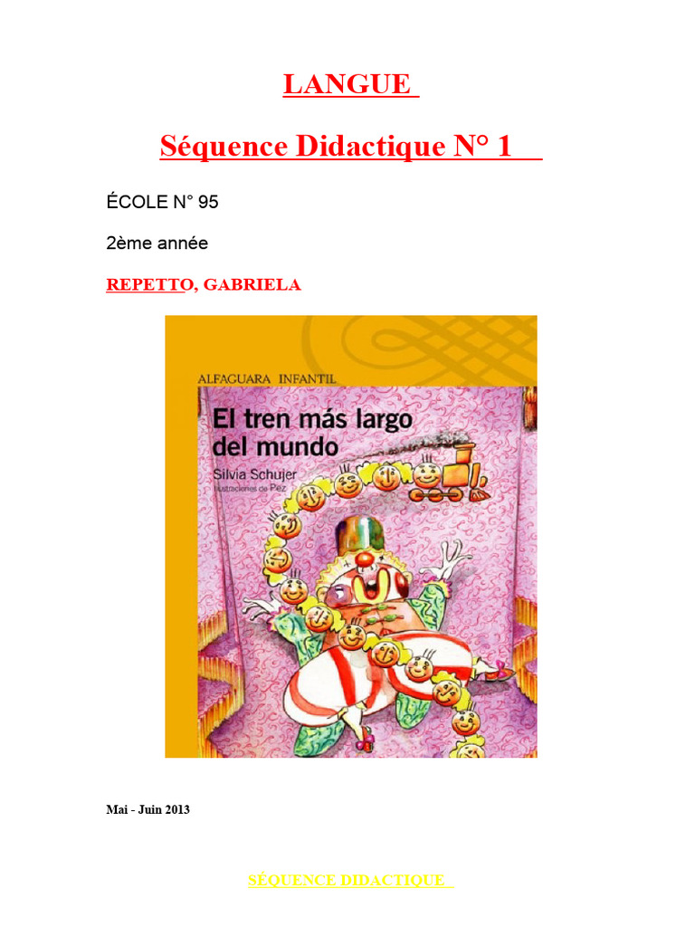 Séquence Didactique : Écriture et Lecture | PDF | Écriture bicamérale