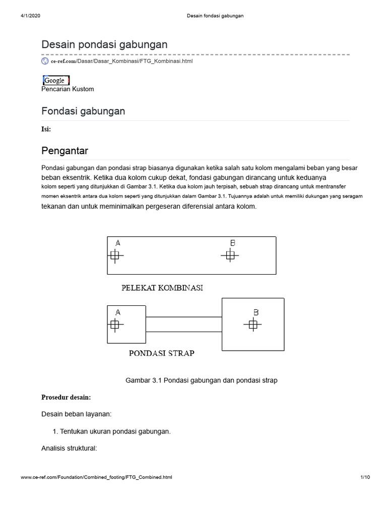Desain Pondasi Gabungan | PDF