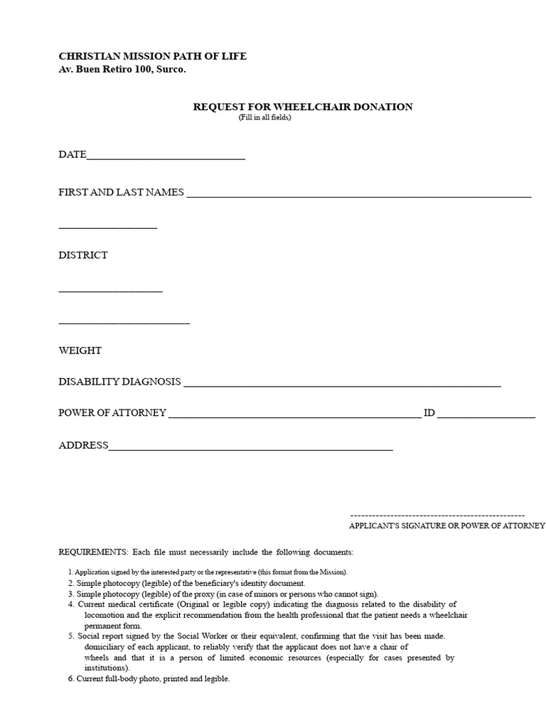 Wheelchair Request Form | PDF