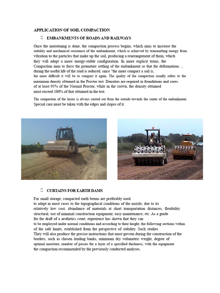 Application of Soil Compaction | PDF | Road | Mechanical Engineering