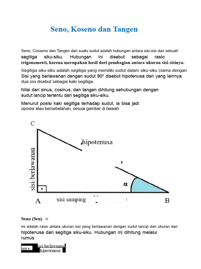 Matematika - Sinus, Kosinus, Dan Tangen | PDF