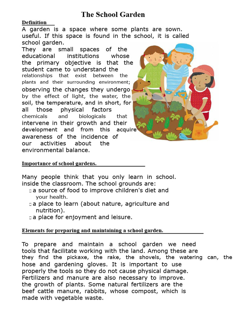 Benefits of School Gardens for Students | PDF | Compost | Vegetables