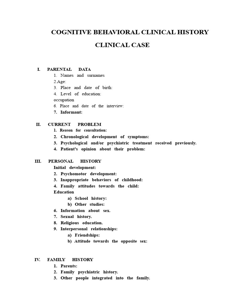 Cognitive Behavioral Clinical Case Study | PDF