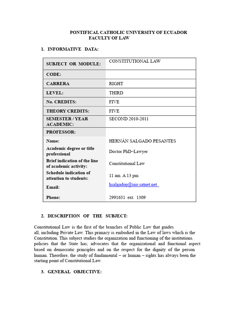 Constitutional Law | PDF | Constitution | Ecuador