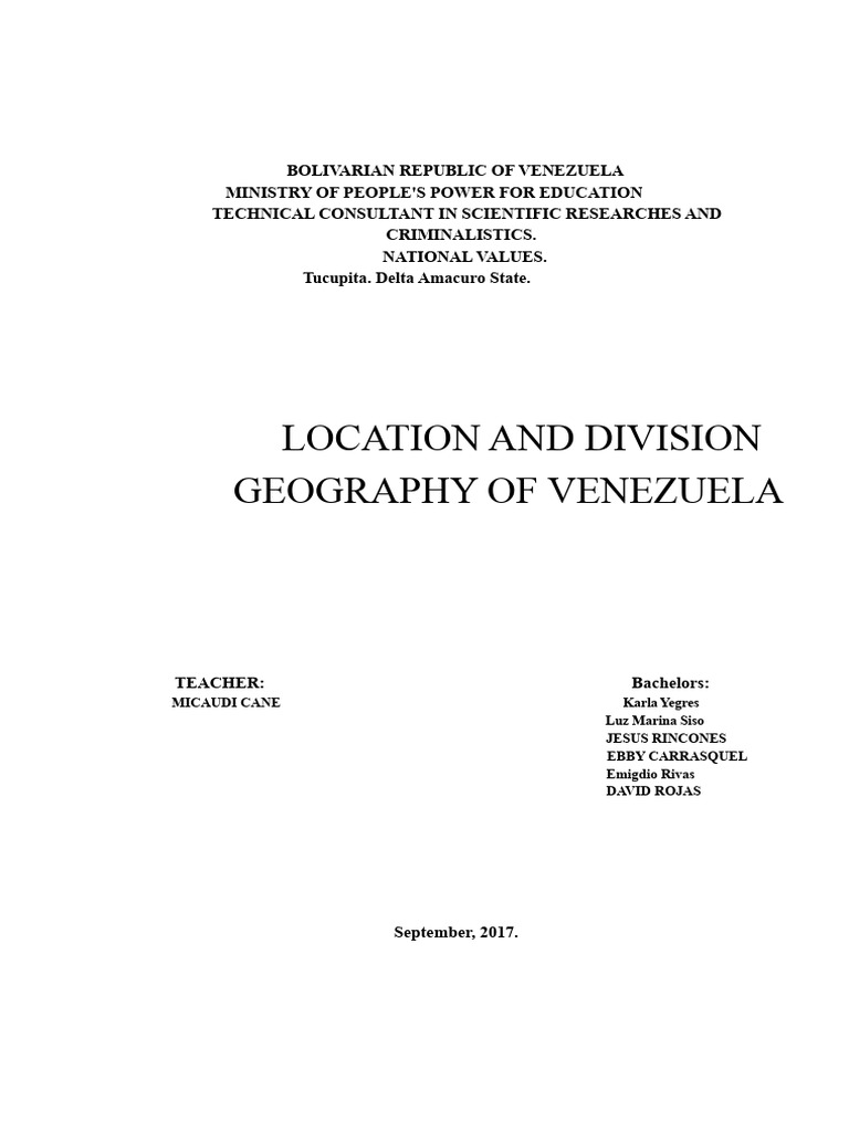 Location and Geographical Division of Venezuela | PDF | Venezuela ...